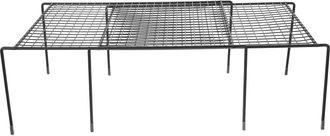 Valiclud Gatuida Ausziehbares Faltbares Küchenregal aus Schwarzem mit Netzdesign Platzsparender Multifunktionaler Organizer für Küche Bad und Büro Teleskopisch