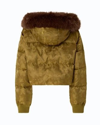 Pinko Camouflage Jacquard Down Jacket - Brown