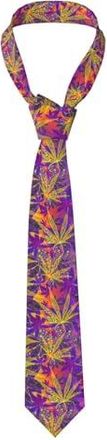 Generic Cravate Pour Hommes Couleurs Psych&eacute;d&eacute;liques Des Feuilles De Marijuana Classique Cravates Formelle Cravates Homme Pour F&ecirc;te Travail Remise De Dipl&ocirc;me