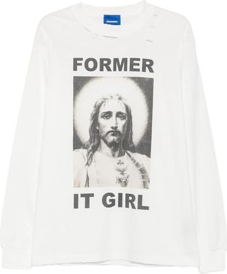 Dagger Distressed Graphic-print T-shirt