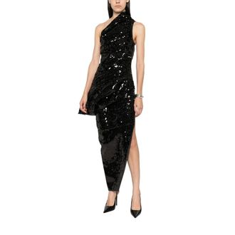 Rick Owens Femme, Robes, Noir, Taille: 40 FR Robe &agrave; sequins une &eacute;paule