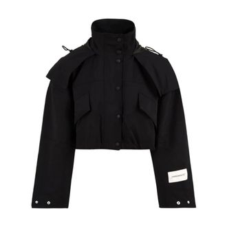 Hinnominate Hinnominate, Femme, Vestes, Noir, Taille: 38 FR Veste Technique en Coton avec Fermeture &Eacute;clair Int&eacute;grale