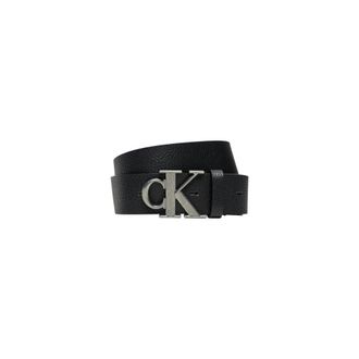 Calvin Klein Jeans Homme, Accessoires, Noir, Taille: 95 CM Élégante Ceinture en Cuir avec Boucle Logo CK