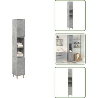 vidaXL Badschrank Betongrau 30x30x190 cm Holzwerkstoff - Badezimmerschrank - Badezimmerschr&auml;nke - Badezimmerm&ouml;bel - Badm&ouml;bel