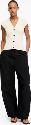 Arket Baumwollhose Mit Barrel Leg -Schwarz