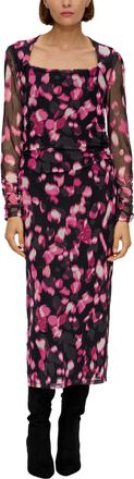 s.Oliver Mesh-Kleid mit Raffung