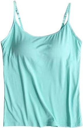 Generic Cami Soutien-Gorge intégré en Coton réglable avec Cadre Soutien-Gorge Stretch, Vert Menthe., XXXXXXL