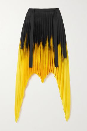 AZ FACTORY Jupe Plissée Asymétrique En Serge Satinée Recyclée X Thebe Magugu - Noir