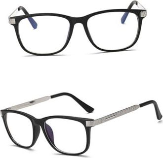 Hemobllo Vintage Unisex Cadre Métallique Classique Monture Carrée Petite avec Lentilles Transparentes Design Antidérapant Confortable pour Visage