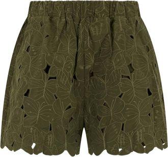 Red Valentino Femme, Shorts, Vert, Taille: 38 FR Perforated Summer Shorts