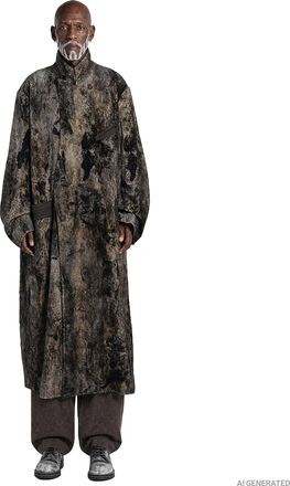 Ziggy Chen Velvet Stand Collar Coat