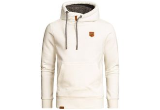 Amaci & Sons Kapuzenpullover YONKERS Kapuzenpullover mit Pl&uuml;sch-Kapuze Herren Basic Sweatjacke Pullover Pl&uuml;sch Hoodie Sweatshirt
