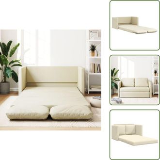vidaXL The Living Store - Bodensofa mit Schlaffunktion Creme 112x174x55 cm Kunstleder - Bodensofa - Couch - Schlafcouch - G&auml;stebett - Zwei-Personen-Sofa