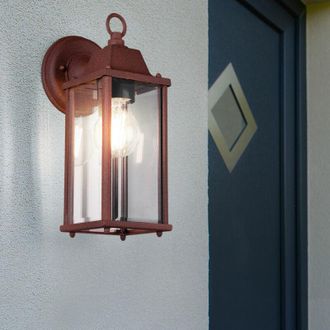 ETC Shop Lanterne murale &eacute;clairage ext&eacute;rieur lampe de fa&ccedil;ade jardin terrasse alu lumi&egrave;re rouille dans un ensemble comprenant des ampoules led