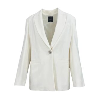 Pinko Low-Cut V-Ausschnitt Blazer mit Kn&ouml;pfen - - Jackets - Damen - Wei&szlig; - S