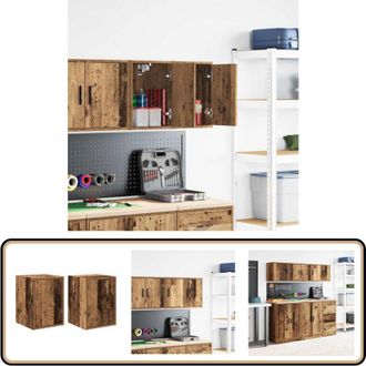 vidaXL Garagen-Wandschr&auml;nke 2 Stk. Altholz-Optik Holzwerkstoff - Vidaxl
