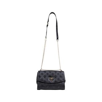 Guess Femme, Sacs, Noir, Taille: ONE Size Sac &agrave; bandouli&egrave;re noir avec fermeture &agrave; bouton