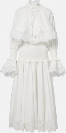 Zimmermann Robe longue Alchemy en coton &agrave; dentelle