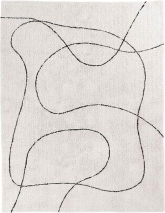House Nordic House Nordic - Tapis 200x300 cm forme organique en coton blanc et noir