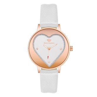 Juicy Couture Femme, Accessoires, Blanc, Taille: ONE Size Montre Polipriel Blanche, Bo&icirc;tier Rose, Cadran Argent