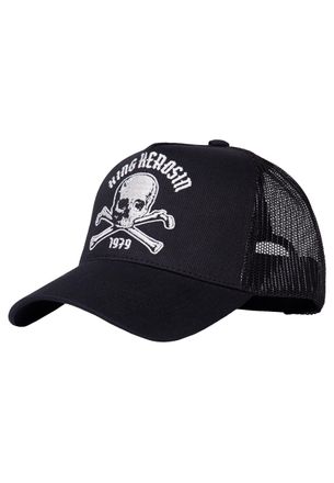 King Kerosin Herren Trucker Cap Frontstickerei Mesh Motorcycle Skull Totenkopf Snapback 1979