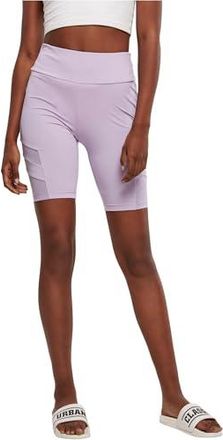 Urban Classics Ladies High Waist Tech Mesh Cycle Shorts Yoga, Lilac, M Femme