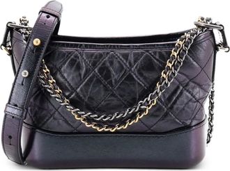 Chanel Gabrielle Hobo Quilted Iridescent Lambskin Small crossbody bag - Schwarz