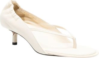 Jacquemus Femme, Chaussures, Beige, Taille: 39 EU Sandalia Nu Pieds Natural Logo Talon
