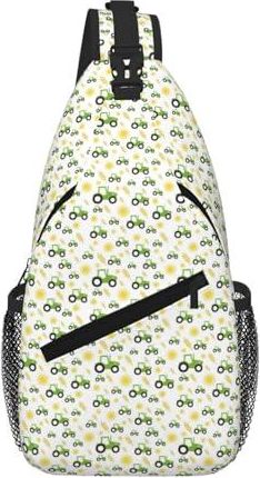 Generic Sacoche Bandouliere Impression sur lagriculture avec tracteur R&eacute;glable Sling Sac &agrave; Bandouli&egrave;re Casual Sac &agrave; Poitrine pour Homme Femme &eacute;cole