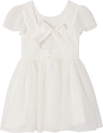 Vertbaudet Minikleid M&auml;dchen Festkleid mit Plumetis-T&uuml;ll und Schleife