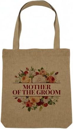 Fabulous Sac Shopping Tote Bag Aspect Lin - Mother of the Groom Wedding Bride Flower Bouquet - Sac de Courses Toile Epaisse 360g Beige Naturel Cabas Port&eacute; Epau