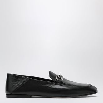 Gucci Jordaan Loafer aus weichem Leder in Schwarz