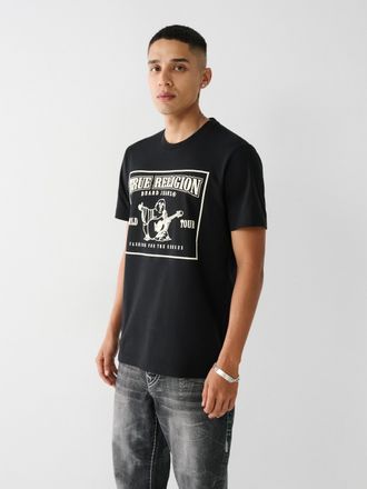 True Religion Kurzarmshirt TRUE RELIGION SRS PUFF CREW TEE, Herren, Gr. XXL, schwarz, Jersey, Obermaterial: 100% Baumwolle, bedruckt, normal, Rundhals, Shirts, Baum