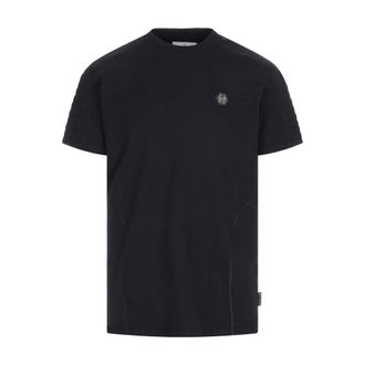 Philipp Plein Homme, Tops, Noir, Taille: XL T-shirts et Polos Biker Cut Noirs