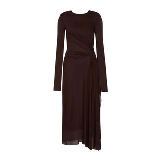 Max Mara Robe en jersey de viscose cr&ecirc;p&eacute; - Femme - Robes - Brun - Taille: 36 FR
