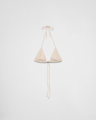 Prada Triangel-Bikini-Top aus Jersey mit Strass