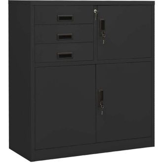 vidaXL Garde-robe de bureau 90x40x102 cm en acier avec portes et compartiments diff&eacute;rentes couleurs couleur : anthracite