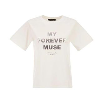Max Mara Mein ewiger Muse Grafik-T-Shirt - - Tops - Damen - Wei&szlig; - S