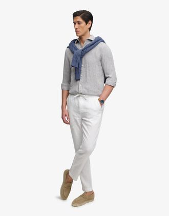 Superdry Merchant - Pantalon en lin - Optique-Blanc