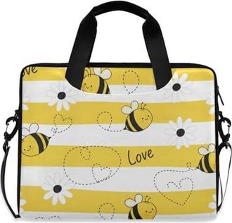 Alaza Sac pour ordinateur portable de 40,6 &agrave; 15,6 pouces, carlins et fleurs, sac pour ordinateur portable pour femme, homme, &eacute;tudiant, travail, voyage, band