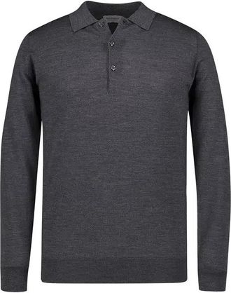 John Smedley Herren Pullover grau Merinowolle unifarben
