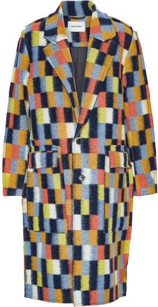 Henrik Vibskov Einreihiger Mantel mit eckigem Motiv - Braun