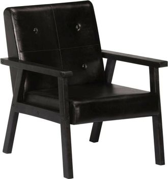 Les Tendances Fauteuil Noir Cuir v&eacute;ritable 4