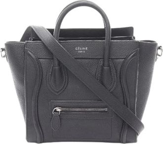 Celine Pre-owned Luggage Nano Shopper Leather 2way bag - Femme - Pre-owned - Noir - Taille: ONE Size
