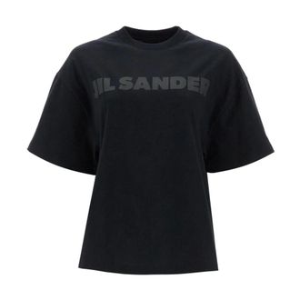 Jil Sander Femme, Tops, Noir, Taille: 42 FR Logo T-Shirt