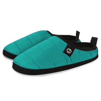 Lakeland Footwear Chaussons de camping ultra-chaud en duvet synth&eacute;tique pour femmes avec semelle int&eacute;rieure en mousse &agrave; m&eacute;moire de forme et doublure en micropolaire, bl