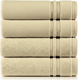 Egeria Manhattan Gold Handt&uuml;cher, 50x100 cm, Weiches und saugf&auml;higes Handt&uuml;cher Set f&uuml;r Bad, Dusche und den t&auml;glichen Gebrauch, 4 Pack, Elfenbein