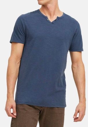 Jack & Jones T-Shirt 3er Pack Split (Spar-Set, 3-tlg) T-Shirt - Baumwolle - Atmungsaktiv - Aus hochwertigem Slub-Gewebe