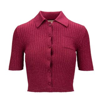 Gucci Cropped Polo Shirt - - Knitwear - Damen - Rot - XS