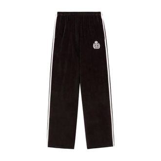 Sporty & Rich Femme, Pantalons, Brun, Taille: 36 FR NY Crest Velour Sweatpant